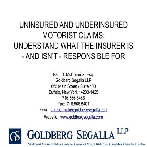 Uninsured And Underinsured Motorist Claims In New York | PPT