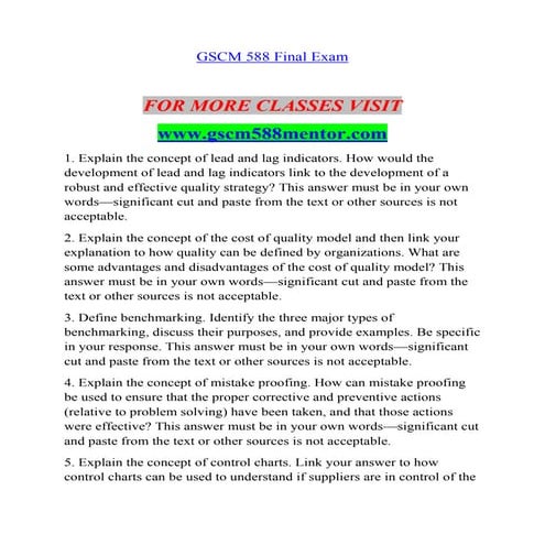 GSCM 588 MENTOR Introduction Education--gscm588mentor.com