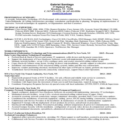 GS_IT_Resume_2015 | DOCX | Computer Networking | Computing