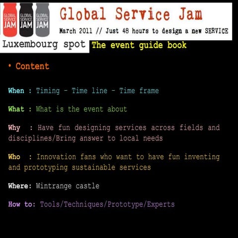 Global Service Jam - Luxembourg spot | PPTX