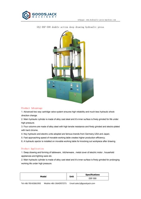double action deep drawing hydraulic press | PDF | Technology & Computing
