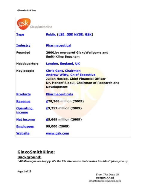 GlaxoSmithKline | PPT