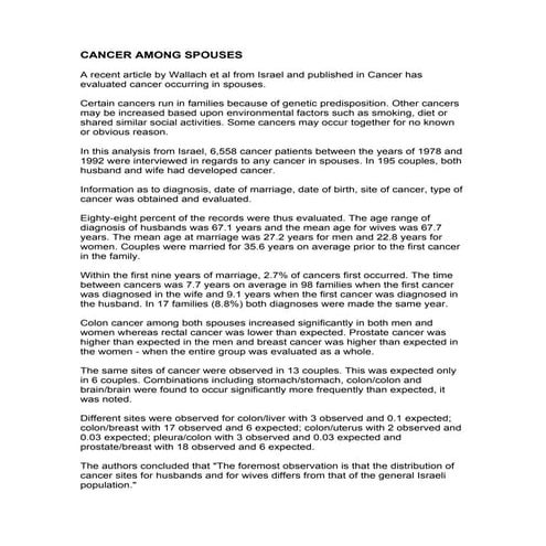 Cancer among spouses | PDF
