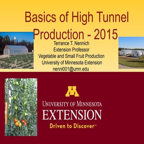 Basics of High Tunnel Production, 2015 | PPT