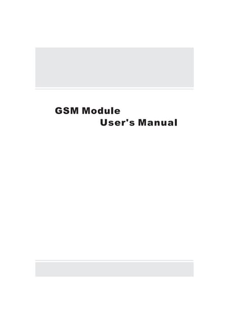 GSM - User Manual | PPT