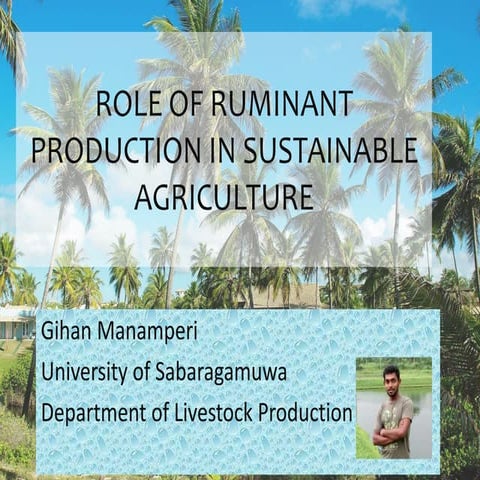 ROLE OF RUMINANT PRODUCTION IN SUSTAINABLE AGRICULTURE | PPTX
