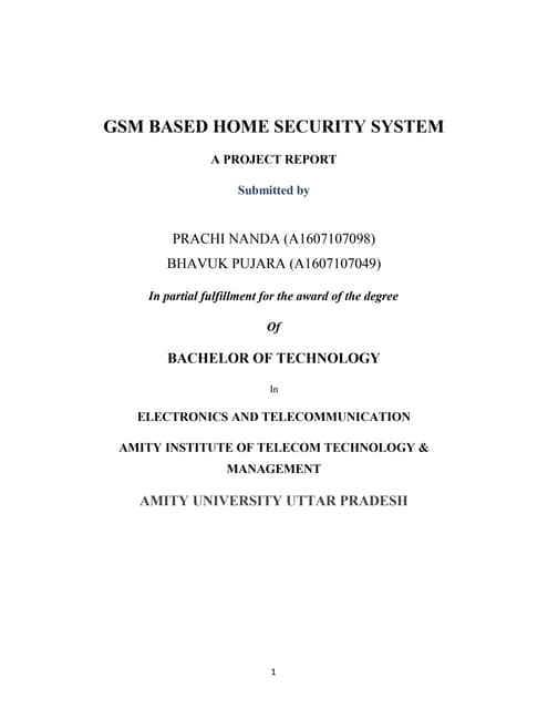Development of anti theft security system | PDF