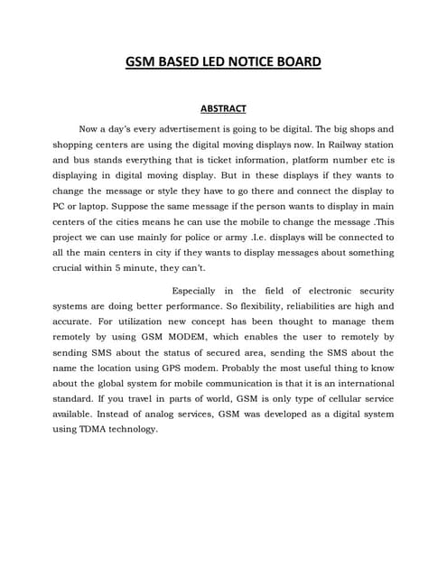Gsm based advertising display system using led | PDF