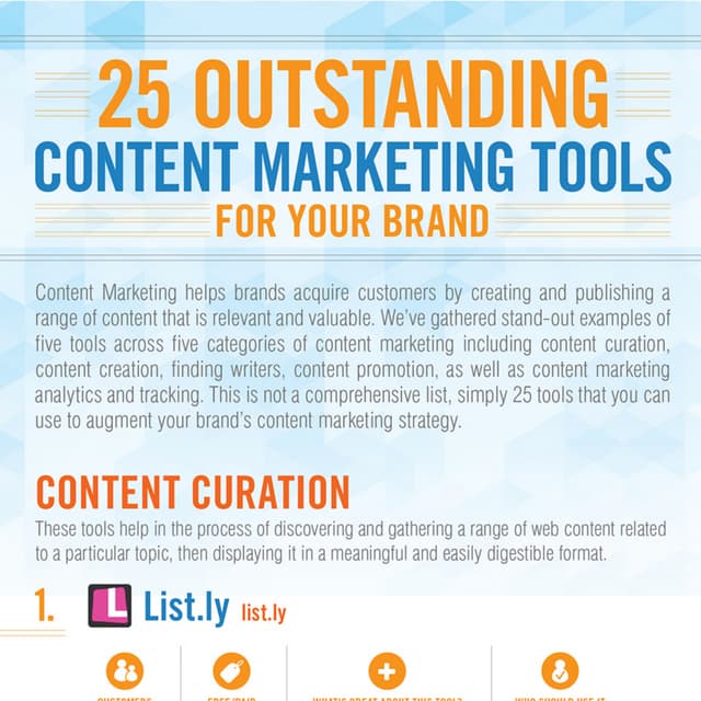 25 Outstanding Content Marketing Tools [Infographic] | PDF