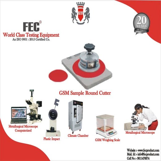 Testing/Manufacture/Gsm sample round cutter | PDF