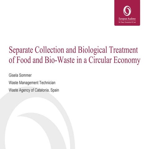 Separate collection ang biological treatment of food and bio-waste in a ...