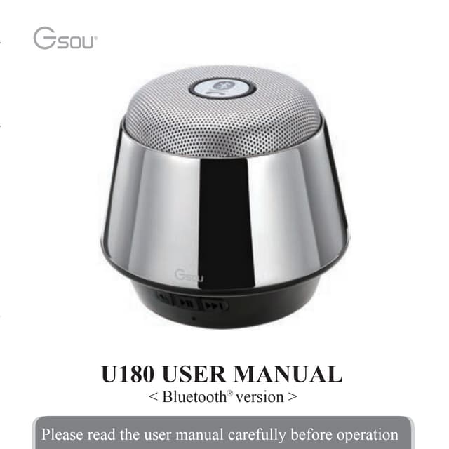 Gsou u180 bluetooth speaker user manual | PDF