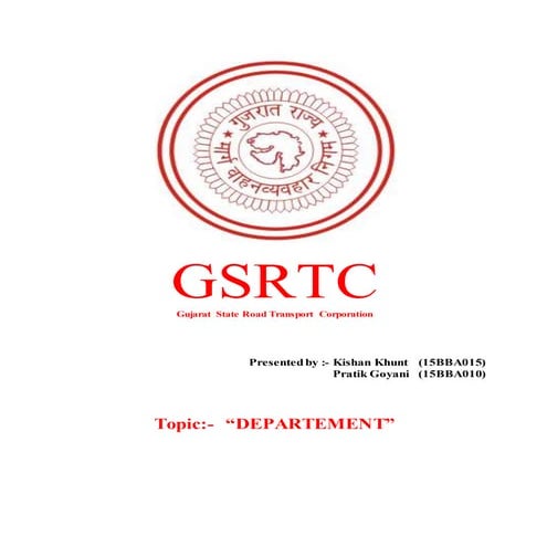 Gsrtc was established on 1 may 1960 with formation of gujarat | DOCX