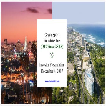 Green Spirit Industries Presentation | PDF