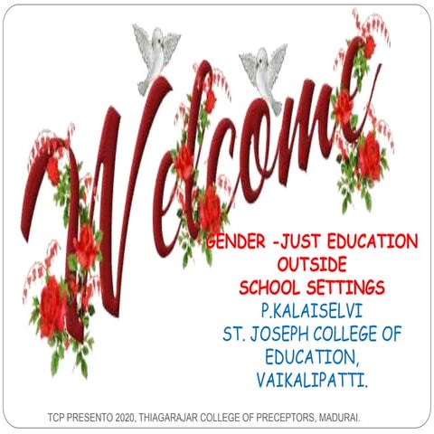 GENDER-JUST EDUCATION OUTSIDE SCHOOL SETTINGS | PPTX