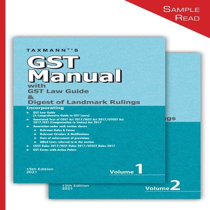 Taxmann's GST Manual with GST Law Guide & Digest of Landmark Rulings ...