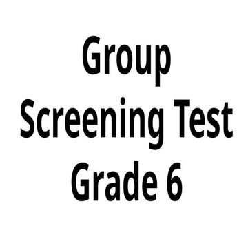 Group Screening Test Grade 6 English and Filipino | PPTX