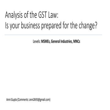 GST INDIA: Impact Analysis | PPTX