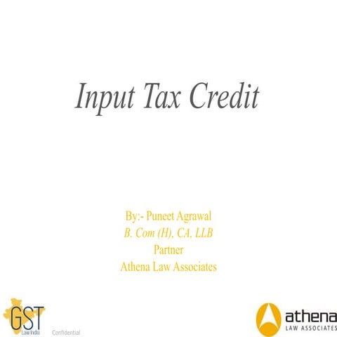 Input Tax Credit under GST | PPTX