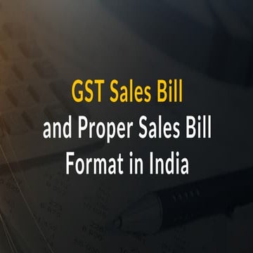 GST Sales Bill (Invoice) Format for Indian Assesses | ODP