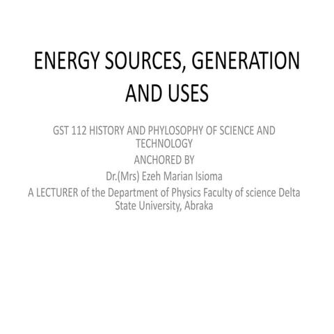 Renewable energy resources | PPTX