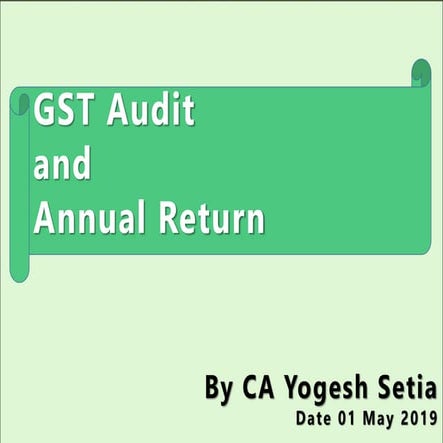 GST Audit & Annual Return | PDF