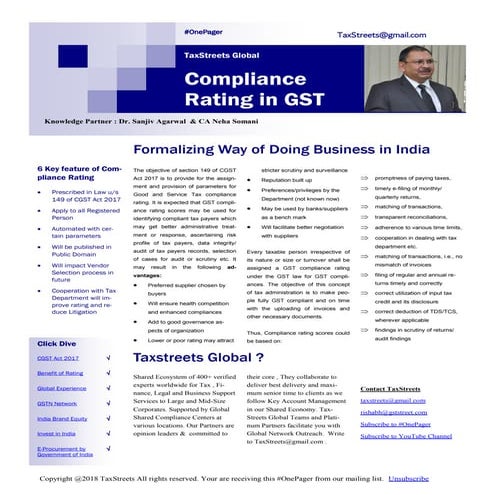 GST Compliance Rating - Game Changer ? | PDF