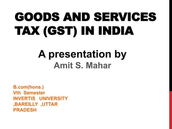 GST in India | PPT