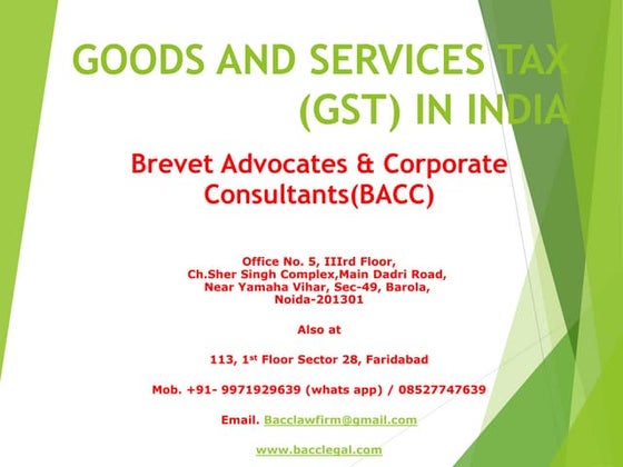 PowerPoint Presentation on Goods and Services Tax | PPT