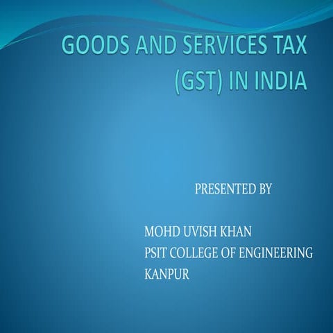 GST in India | PPTX