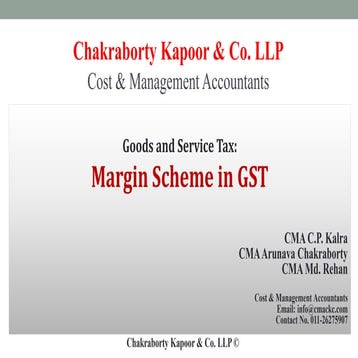 Gst margin scheme - Supply of Second hand Goods in GST | PPTX