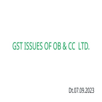 GST presentation for corporation gst demand | PPTX