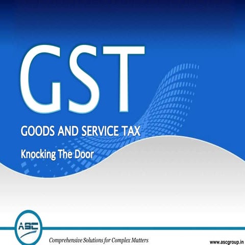 Gst on services in india | PPTX