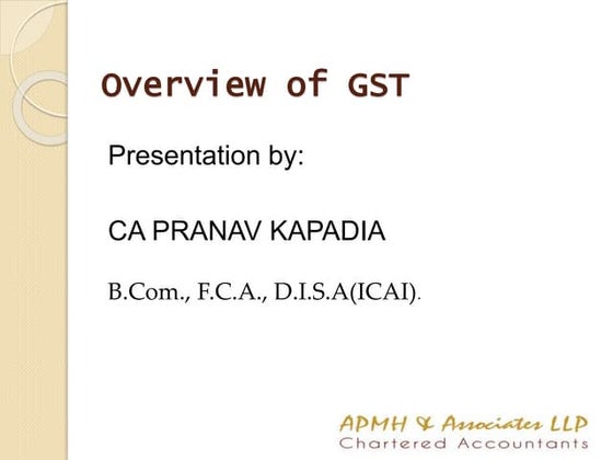 Overview of Goods and Services Tax (GST) | PDF