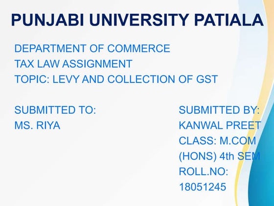 GST presentation.pptx | Personal Taxes | Personal Finance