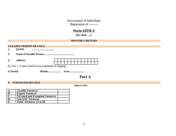 GSTR 3B Format | PDF