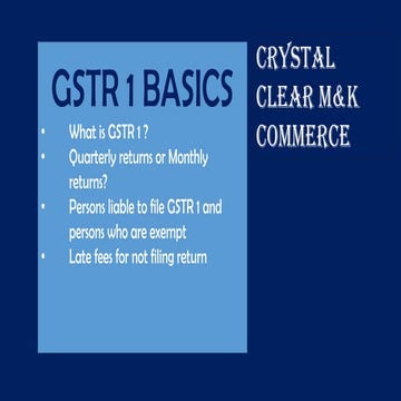 Gstr 1 basics | PDF