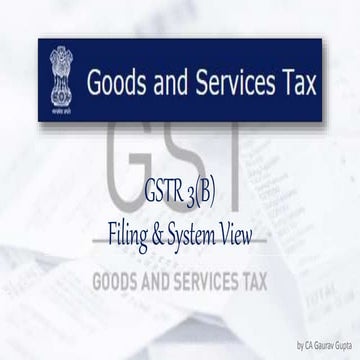 GST 3B RETURN FILING AND PORTAL VIEW | PPT