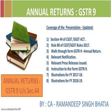 GSTR-9 Annual Return -Updated with Case Studies (GST) | PDF