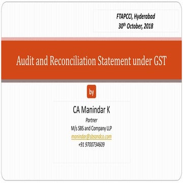 Gst Reconciliation | PPTX