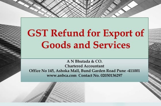GST Refund On Export | PDF