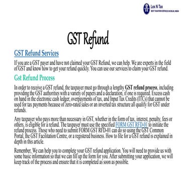 GST Refund | PPTX
