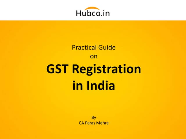 GST Registration Process | PPTX