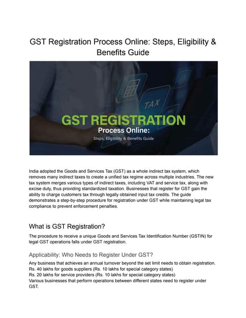 GST Registration Process | PPTX