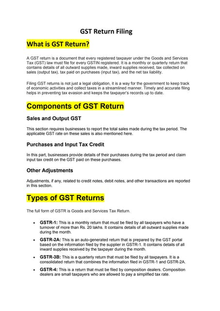 GST RETURN FILING | PPTX