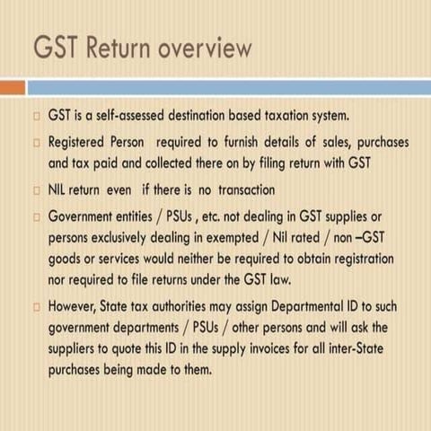 GST returns overview.................... | PPT