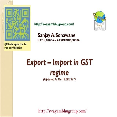 Export – Import in GST regime | PDF