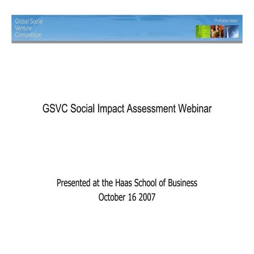 GSVC Social Impact Assessment | PPT