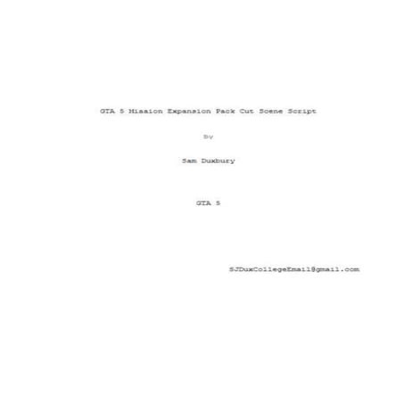 Gta 5 cut scene script | DOCX