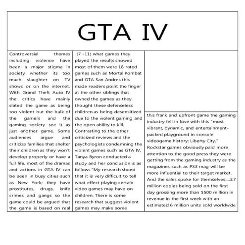 Gta iv | DOCX